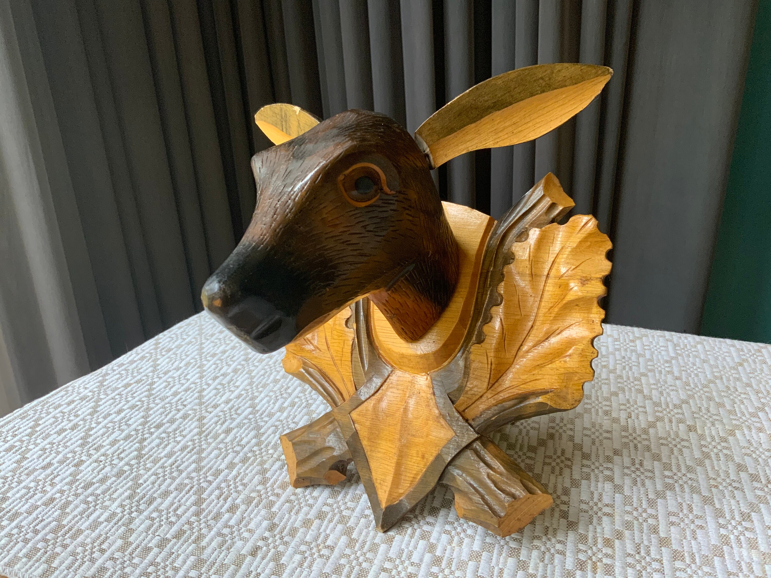 Hand Carved Wood Roe Deer on Shield - Etsy