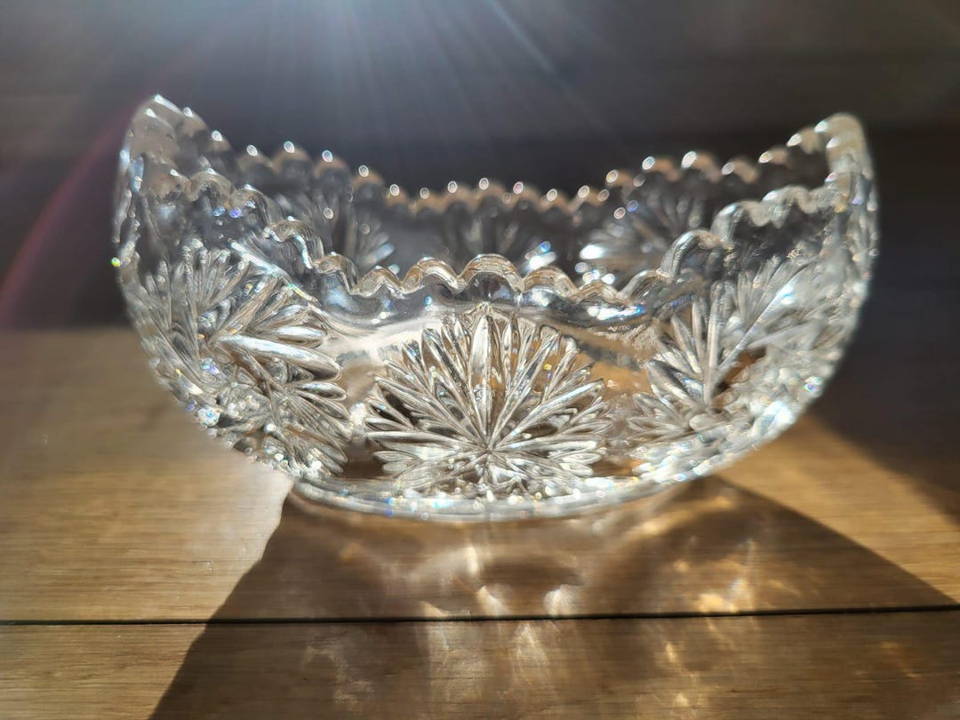 Vintage Crystal Gravy Boat: Small Glass Trinket Dish - Etsy