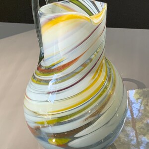 Color Glass Pitcher Vintage Multi-color Swirl Glass Pitcher 750mll or ...