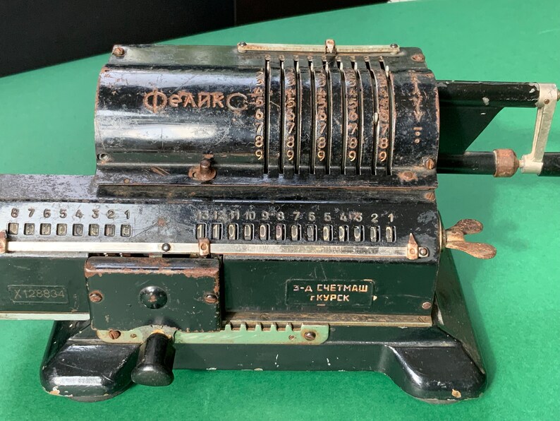 Vintage Soviet Adding Machine Arithmometer FELIX Mechanical Calculator ...