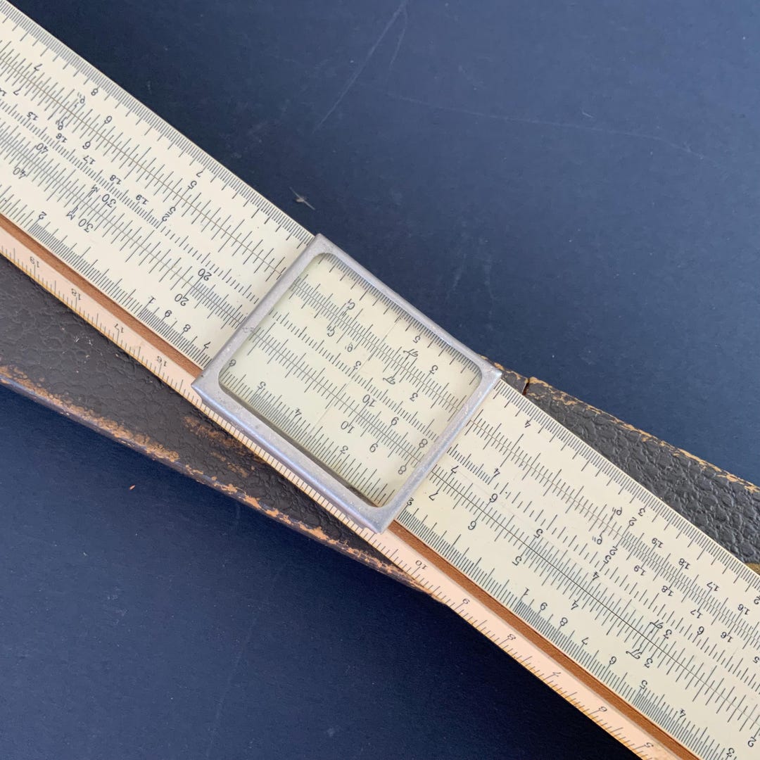 Logarithmic Slide Rule With Case, Engineer Analog Calculator, Measuring ...