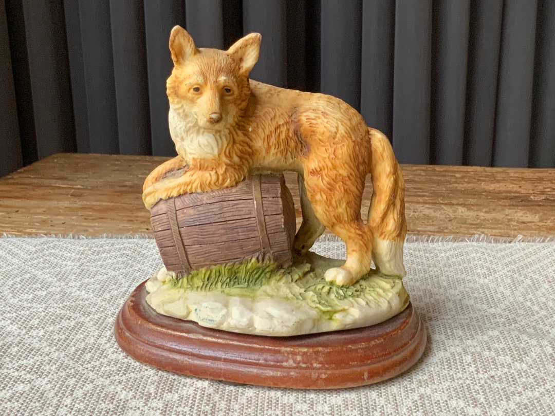 Red Fox Figurine Fox Sculpture in Ceramic 5.3 Inches H. Countryside ...