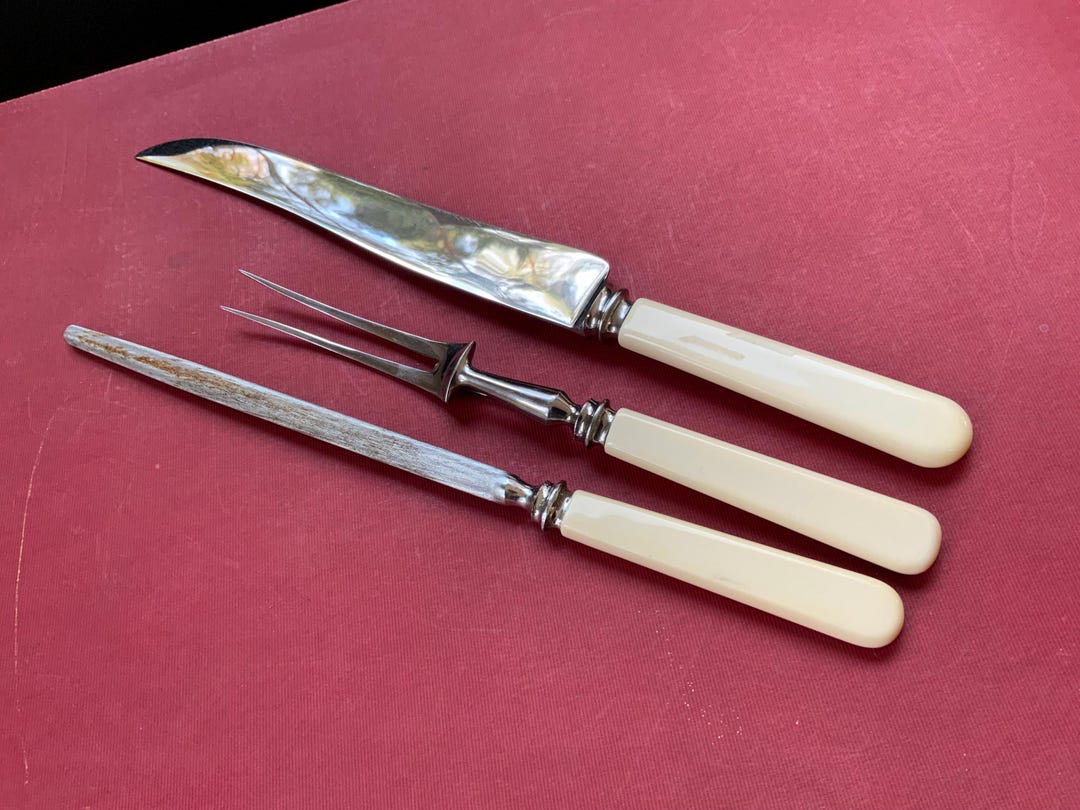 Carving Set - 3 Pieces, Bakelite Handles, Viners Ltd Sheffield, England ...
