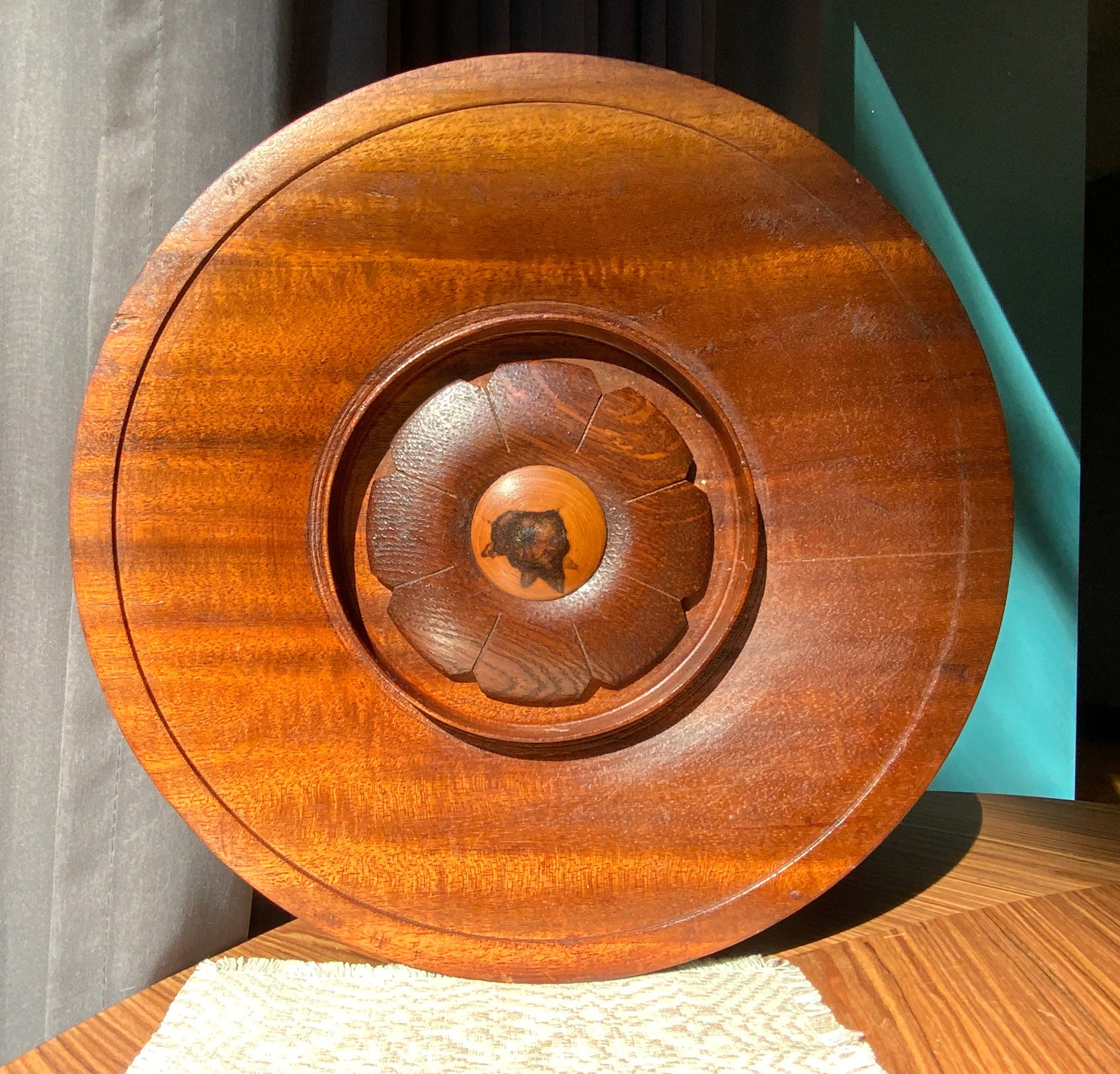 Decorative Wooden Plate With Ethnic Ornament, Wood-carved Plates. Wall ...