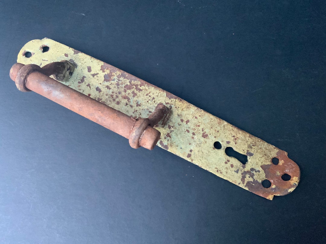 Vintage Barn Door Handle, Rusty Metal Outdoor Handle, 1960s, Front Door ...