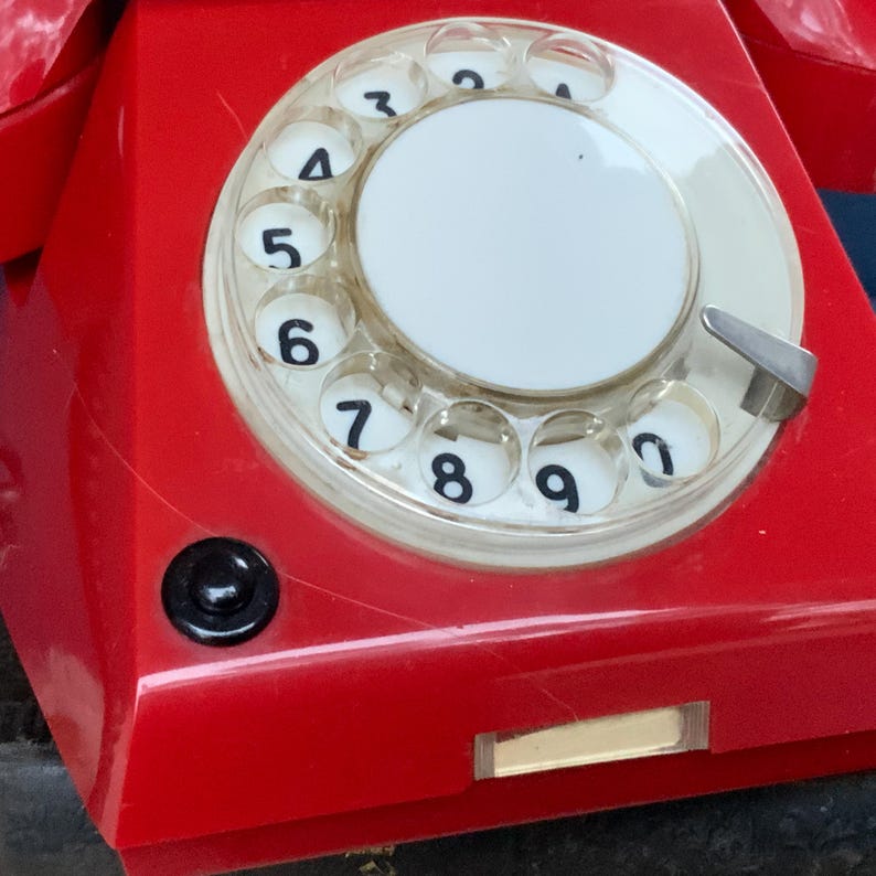 Vintage Red Rotary Phone From the USSR, Mid-century Decor, 1980s VEF TA ...