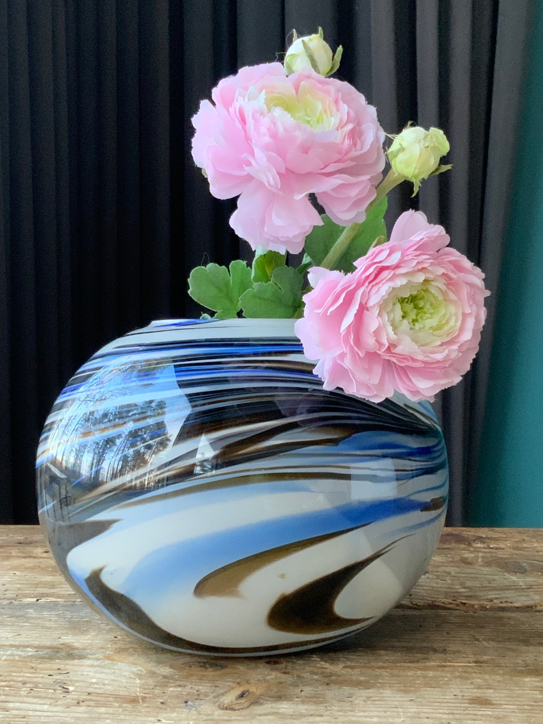 Ball-shaped Vase Colored Swirls Bowl Vase Multicolor Vase - Etsy