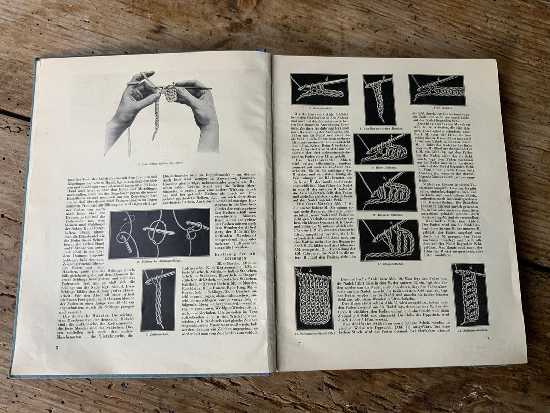 Vintage 1950s German Handicraft Textbook: Volume 1, Thread Work - Etsy