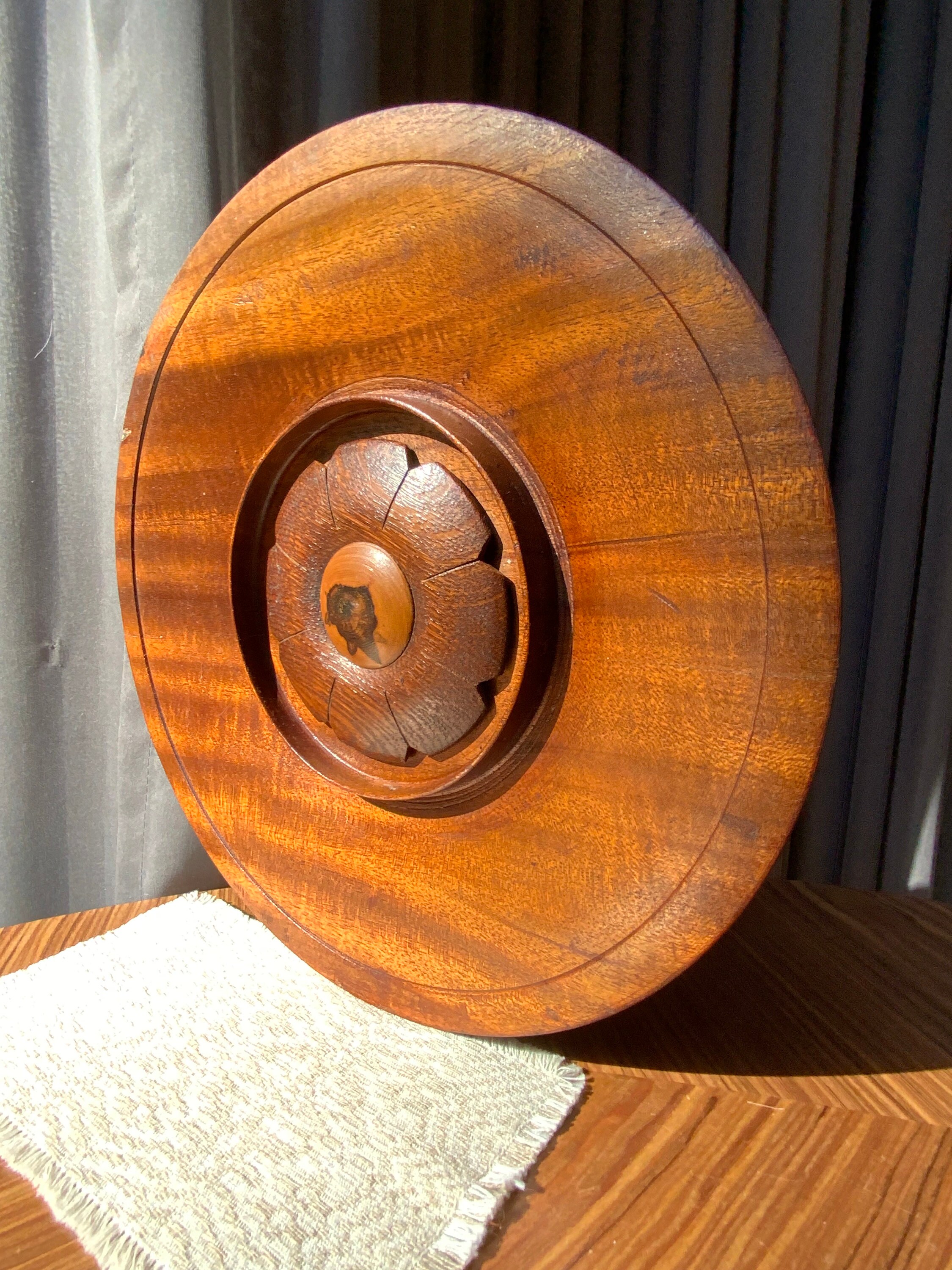 Decorative Wooden Plate With Ethnic Ornament, Wood-carved Plates. Wall ...