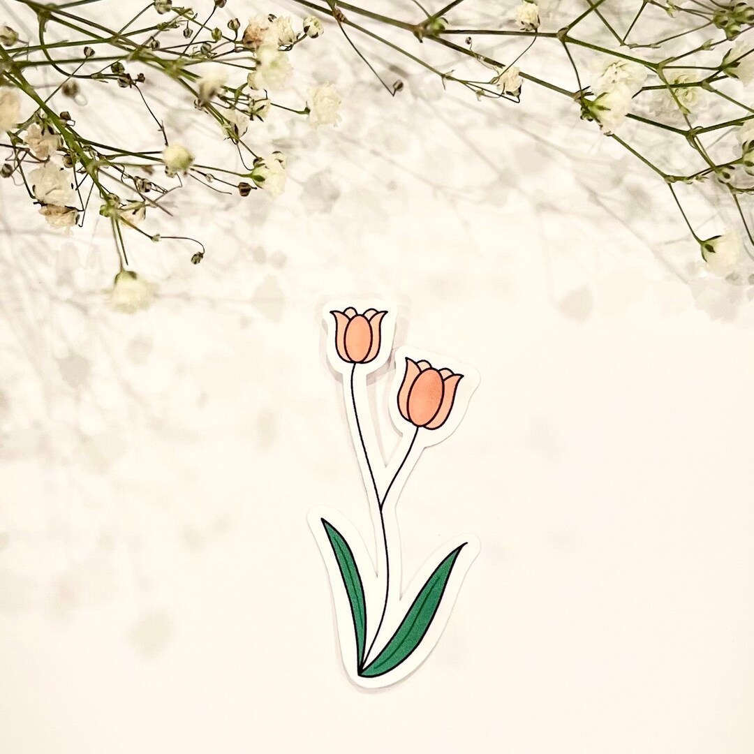 Tulip Sticker // Floral Design // Cute Summer Sticker - Etsy