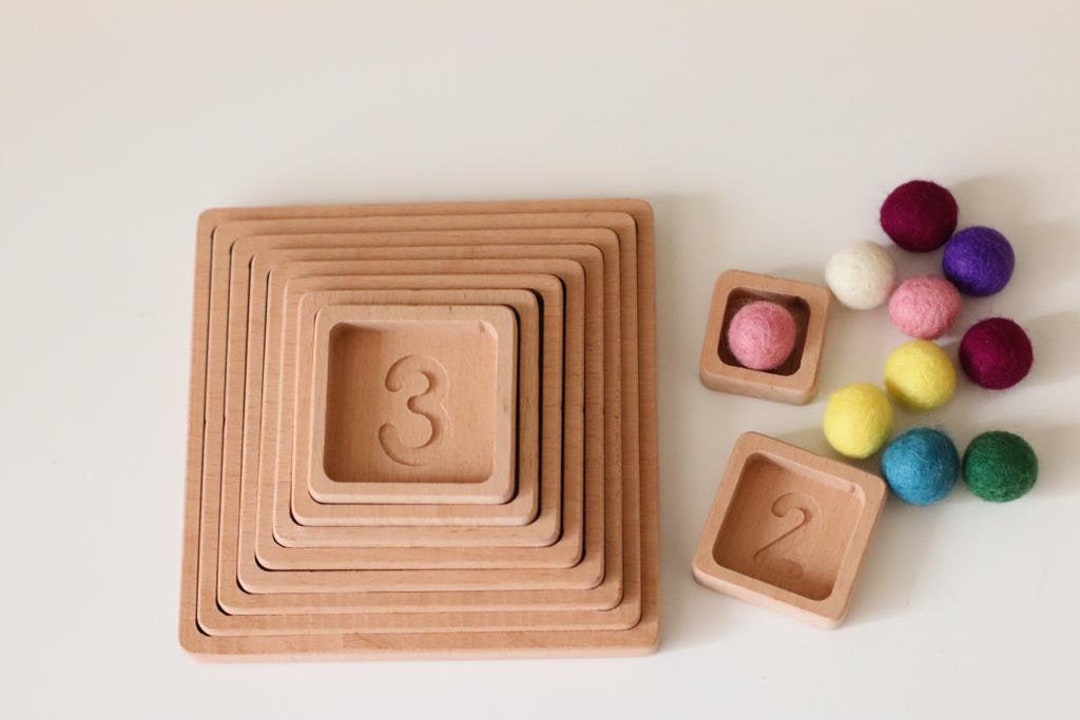 Wooden Pyramid Counting Trays - Etsy
