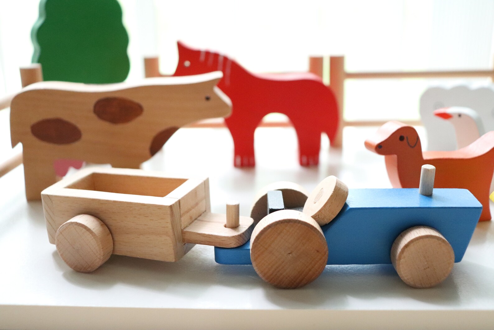 Wooden Farm Animals Play Set - Etsy