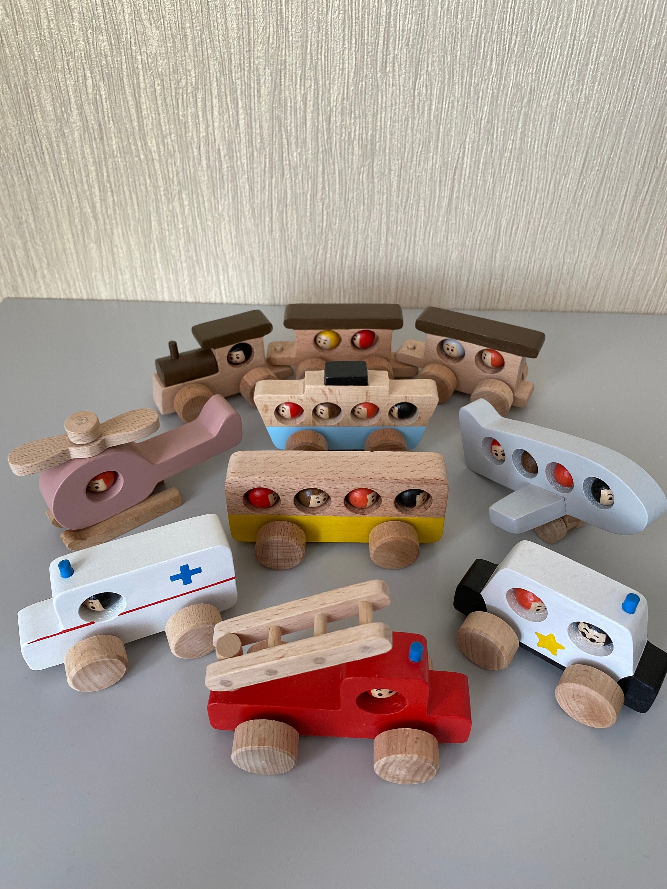 Wooden Vehicles Play Set - Etsy