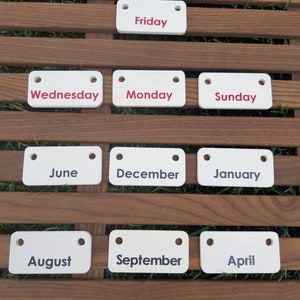 Wooden Calendar / English Calendar - Etsy