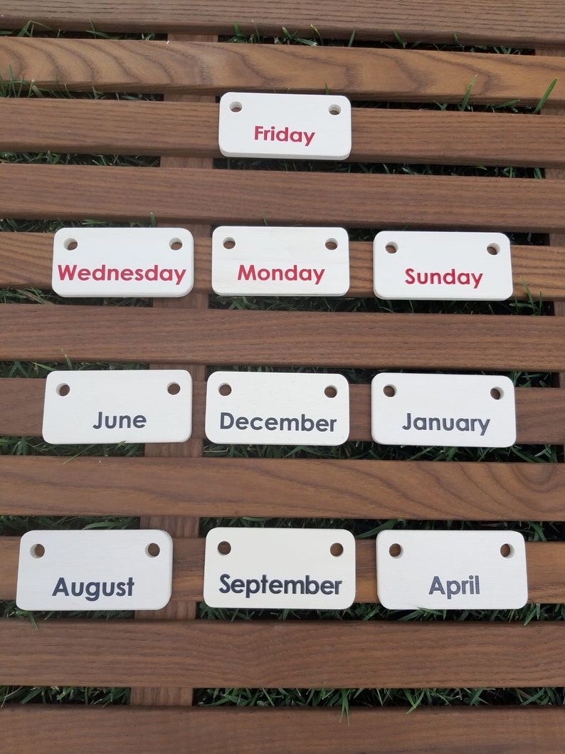 Wooden Calendar / English Calendar - Etsy