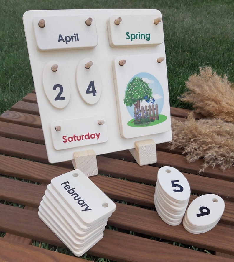 Wooden Calendar / English Calendar - Etsy