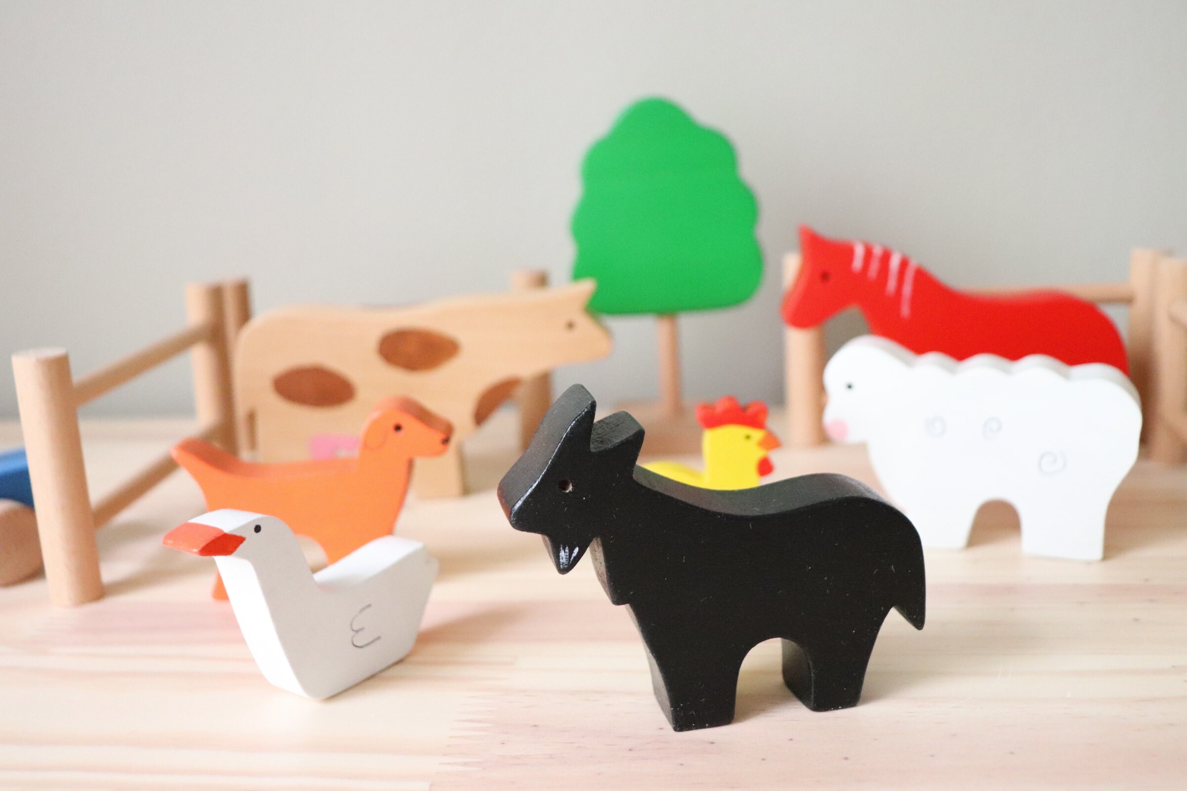 Wooden Farm Animals Play Set - Etsy