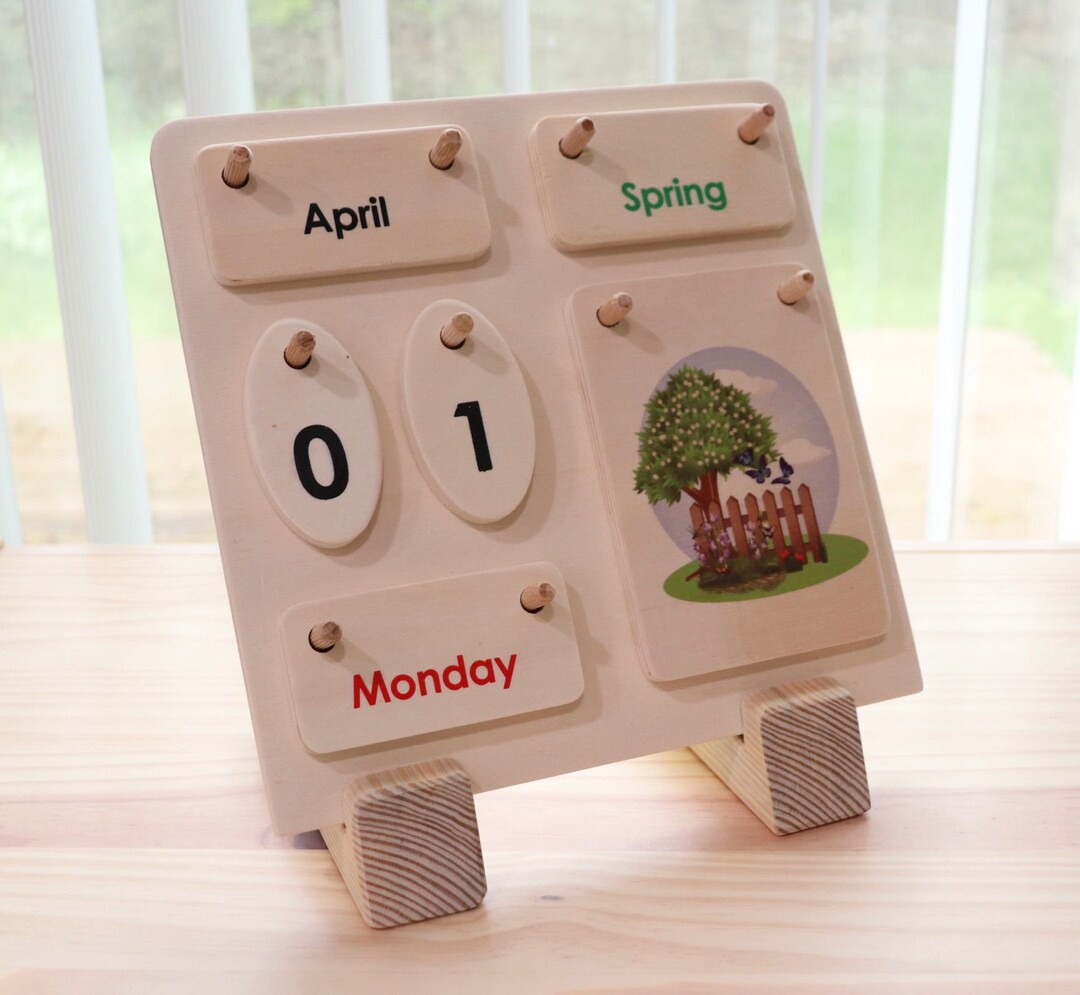 Wooden Calendar / English Calendar - Etsy