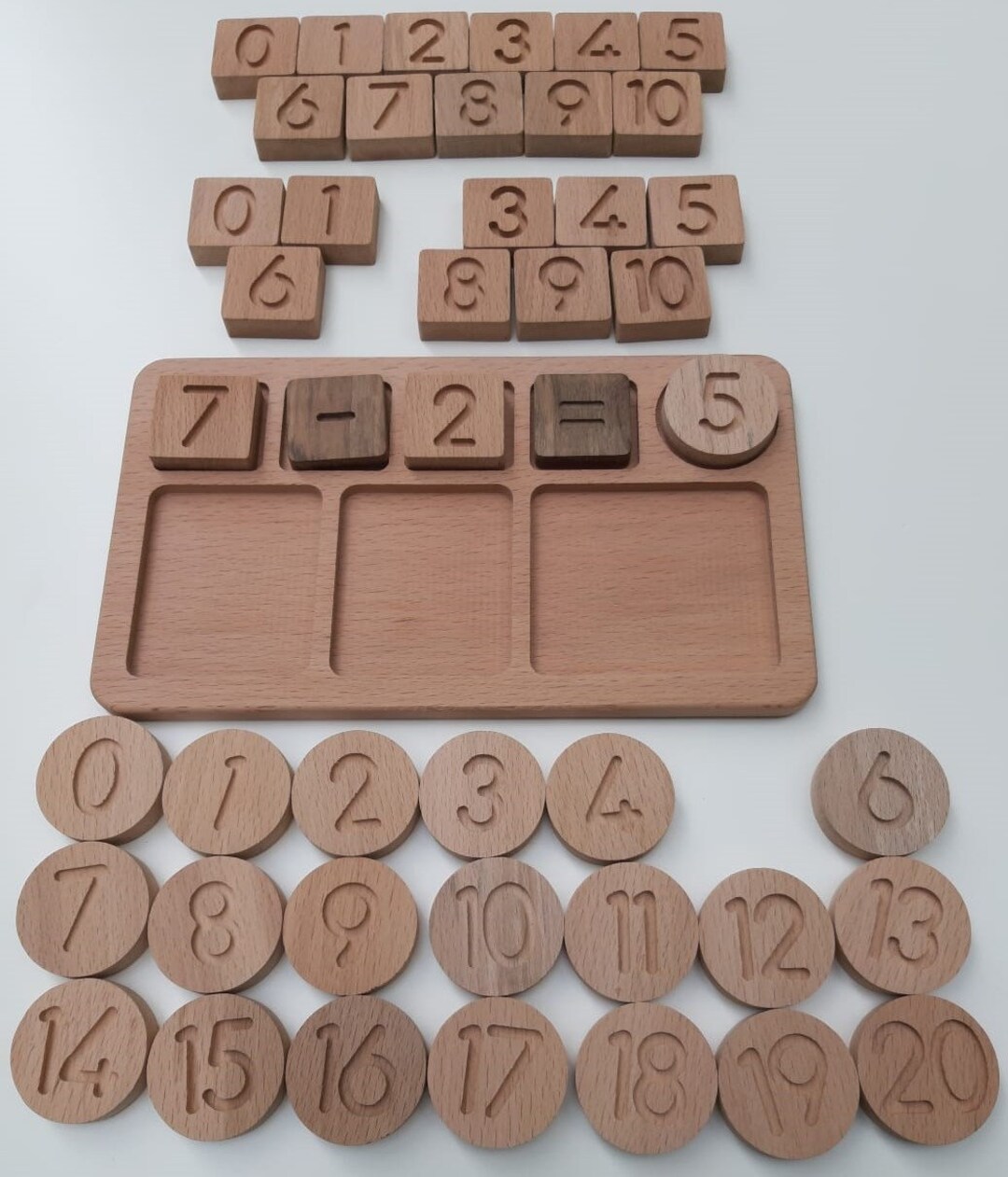 Wooden Math Board / Wooden Math Board With Number Cards Set(48 Pcs ...