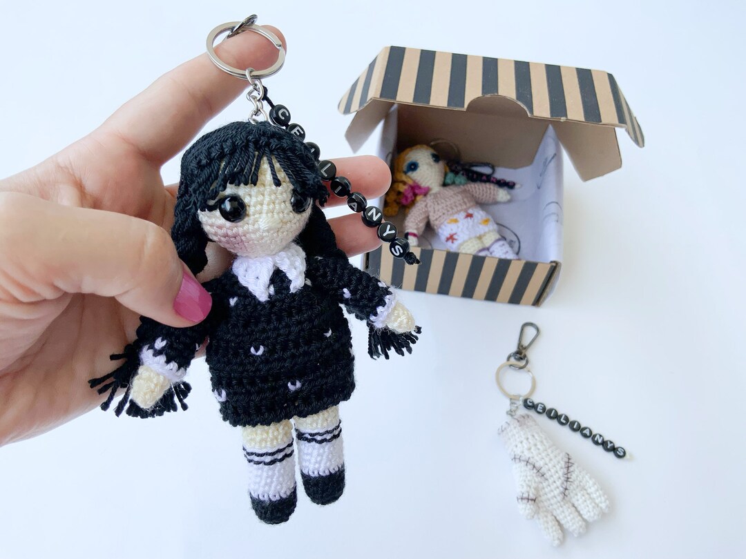 Wednesday Addams Family Keychain for Sale, Enid Keychain, Thing Hand ...