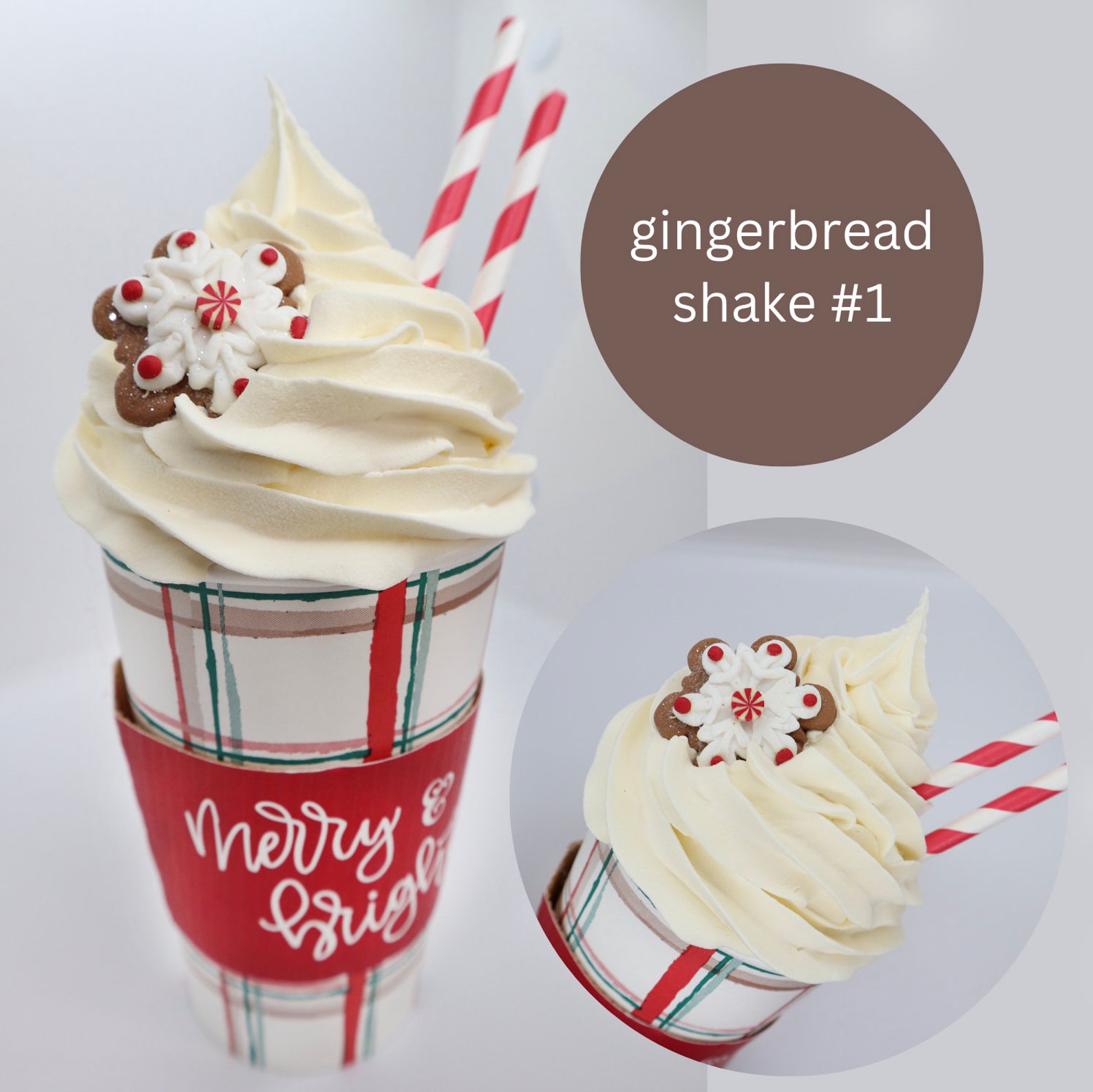 Gingerbread & Peppermint Mocha Milkshake - Etsy