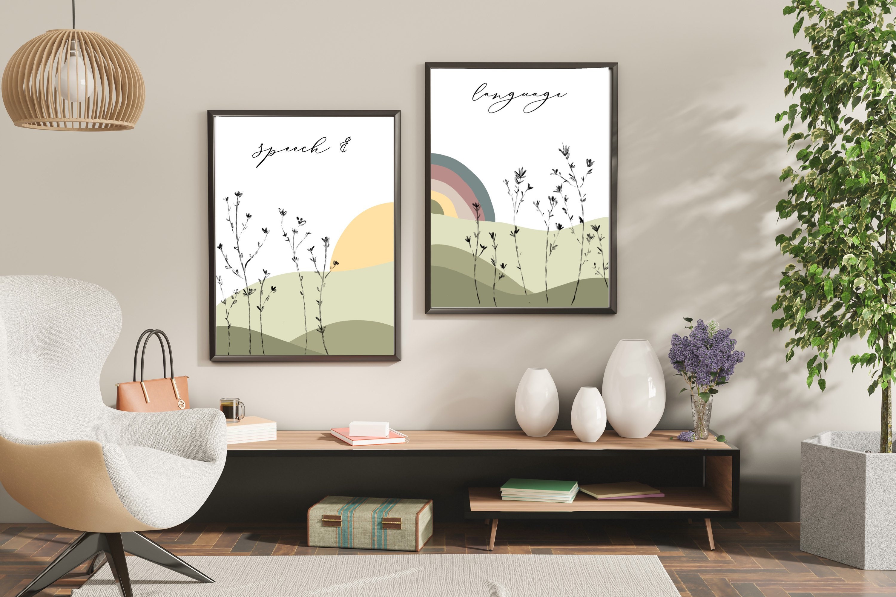Speech and Language Sun and Rainbow Poster, Green Hills, Therapy Room ...