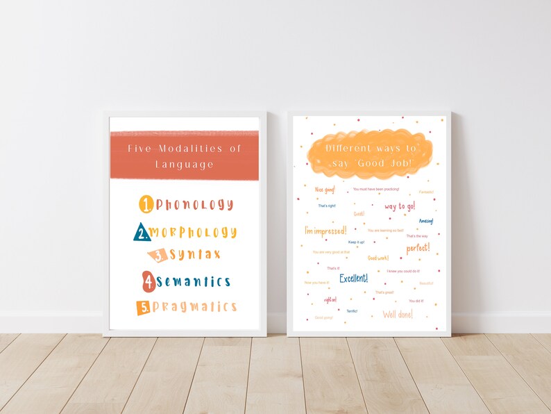Bundle of 5 Speech Pathology Posters, Digital Slp Poster, Door Sign ...