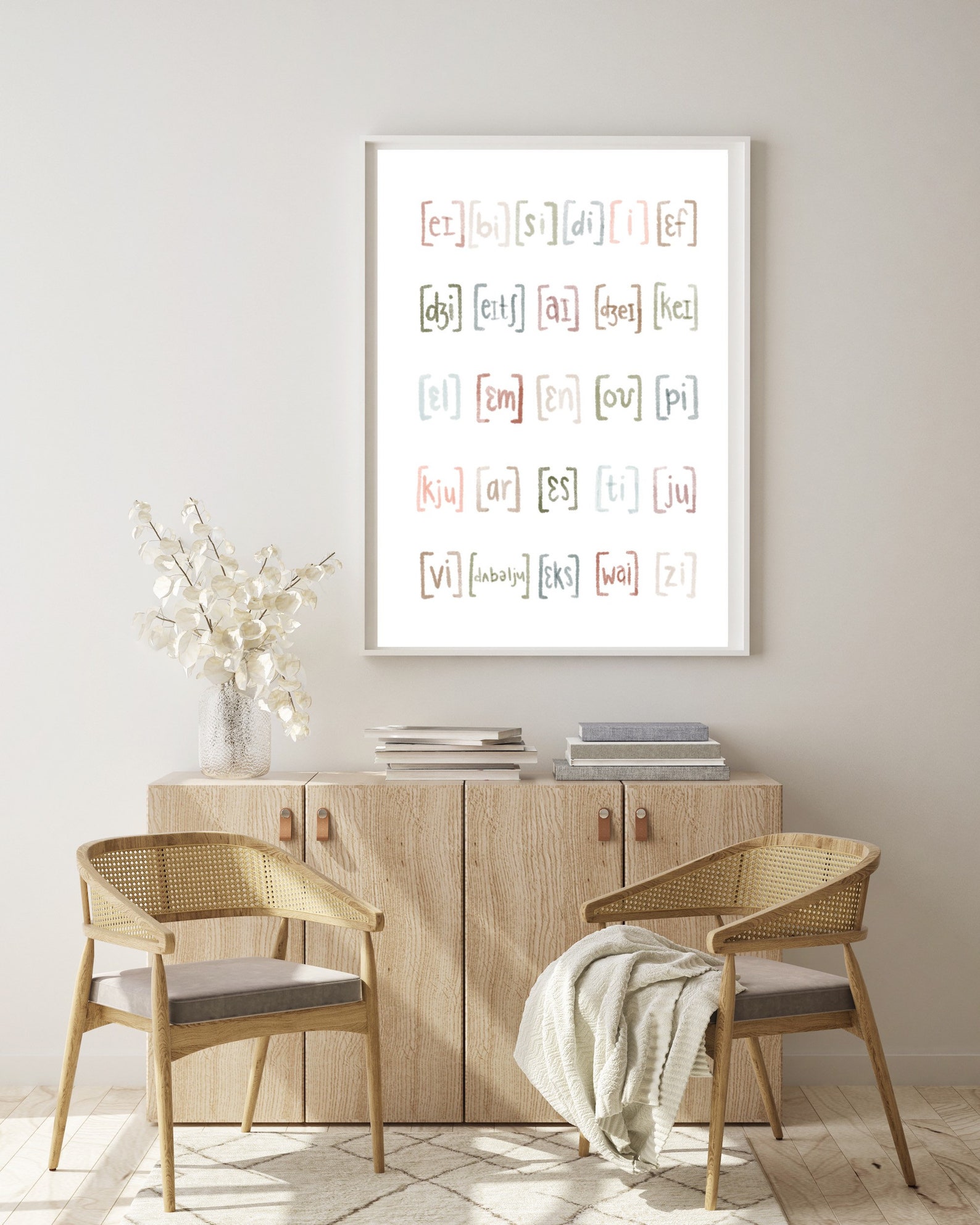 Transcribed Alphabet, Speech Therapy Decor, SLP Gift, Watercolor ...
