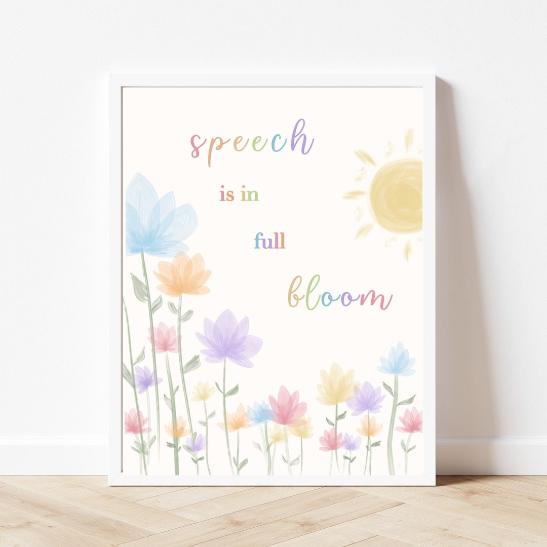 Speech is in Full Bloom, Speech Decor for Spring, Seasonal Art ...