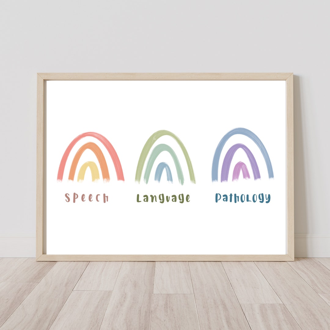 Speech Therapy Rainbow Poster, Speech Therapy Decor, Printable Digital ...