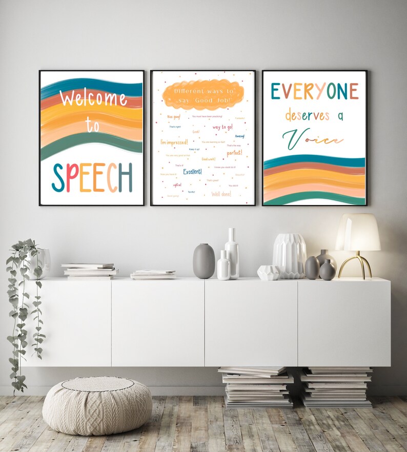 Bundle of 5 Speech Pathology Posters, Digital Slp Poster, Door Sign ...