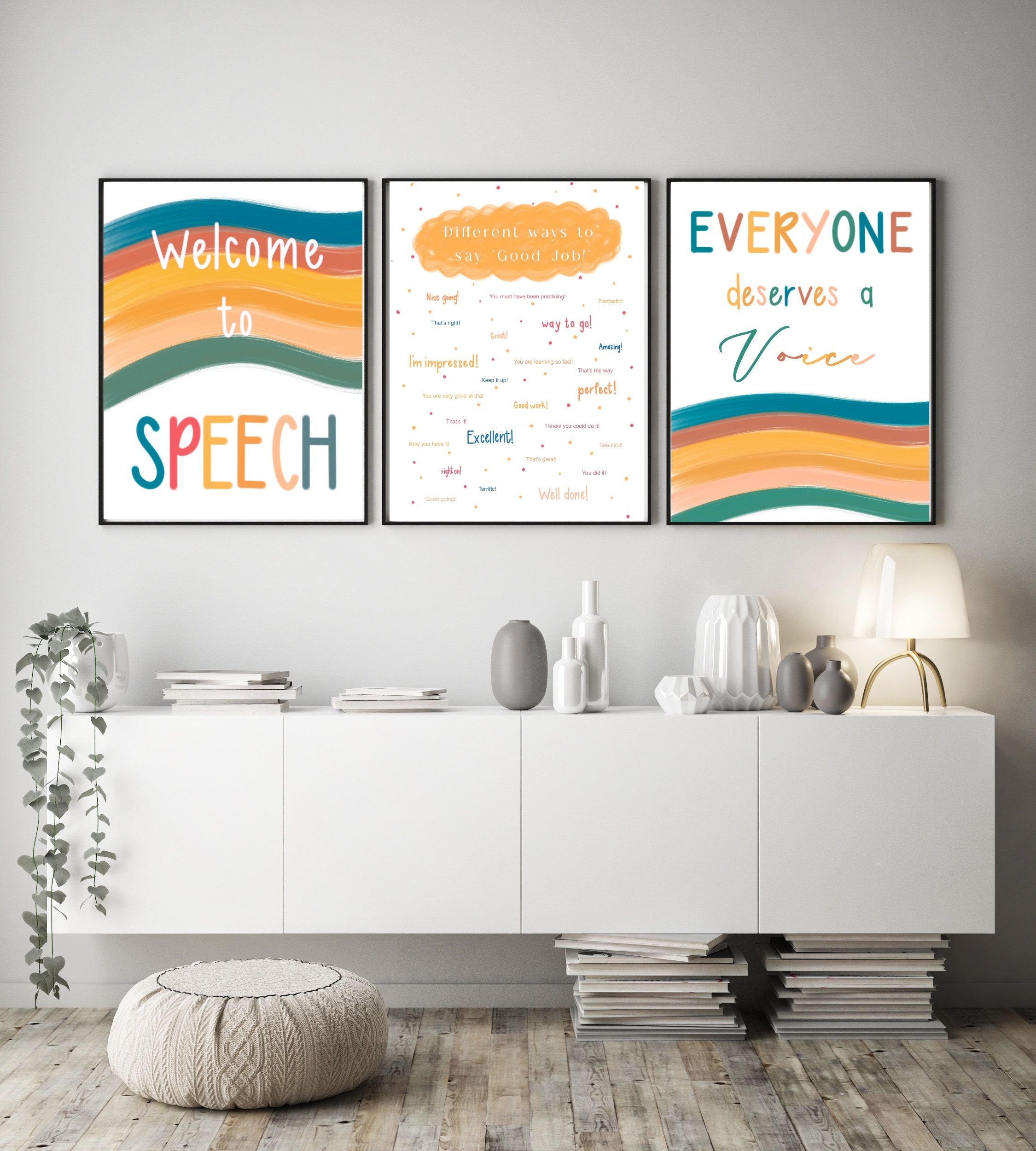 Bundle of 5 Speech Pathology Posters, Digital Slp Poster, Door Sign ...