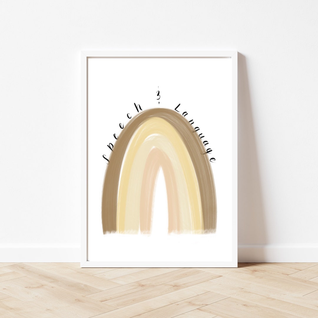 Yellow Speech Therapy Rainbow Poster, Speech Decor, Printable Digital ...