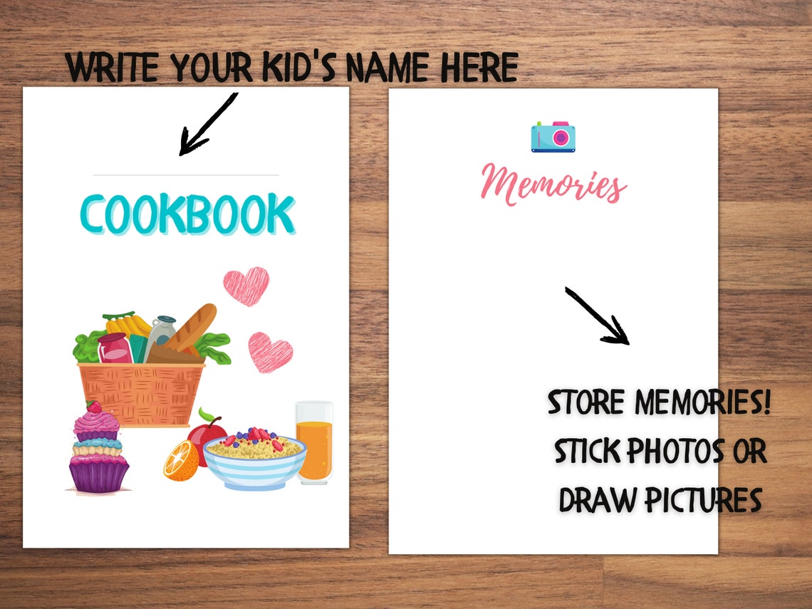 Cookbook Template | Kids Recipe Book With Stickers | Printable Kids ...