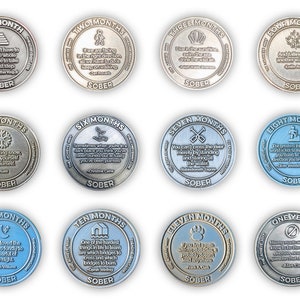 First Year Sober Complete Set: 12 Coins Total - Etsy