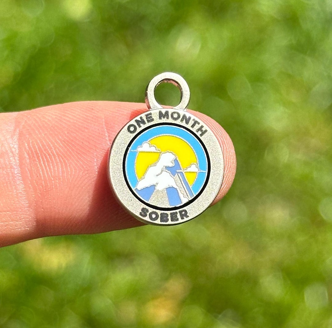 One Month Sober Sobriety Token - Etsy