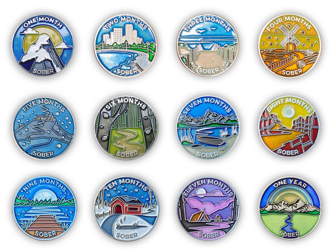 First Year Sober Complete Set: 12 Coins Total - Etsy