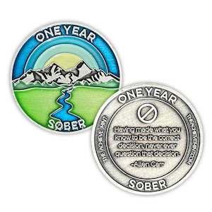 One Year Sober Sobriety Coin - Etsy