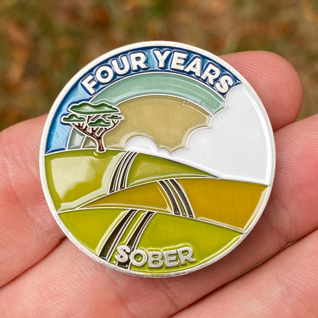 Four Years Sober Sobriety Coin - Etsy