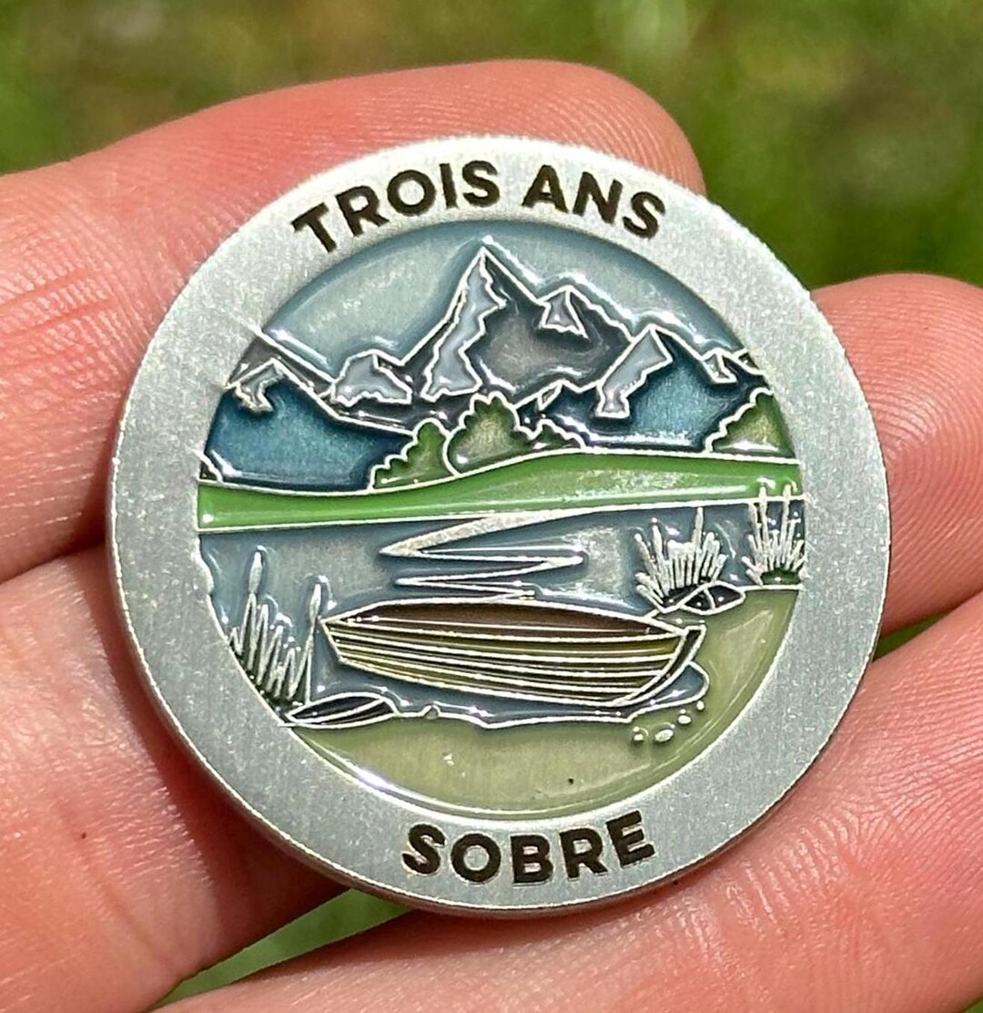 Personalizable Color Canoe on Mountain Lake Coin - Etsy