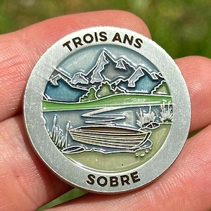 Personalizable Color Canoe on Mountain Lake Coin - Etsy