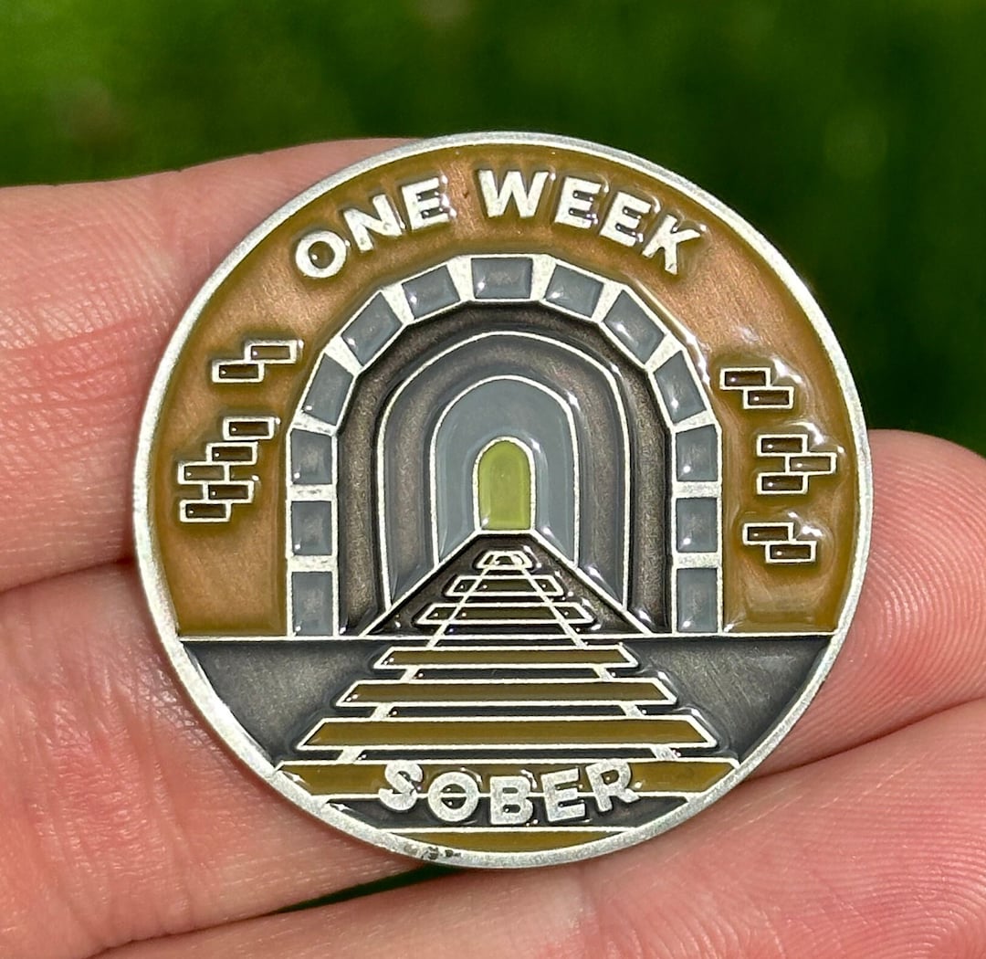 One Week Sober Sobriety Coin - Etsy