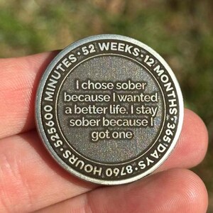 Any Year Moons Phases | Custom Personalizable Silver Sobriety Coin ...