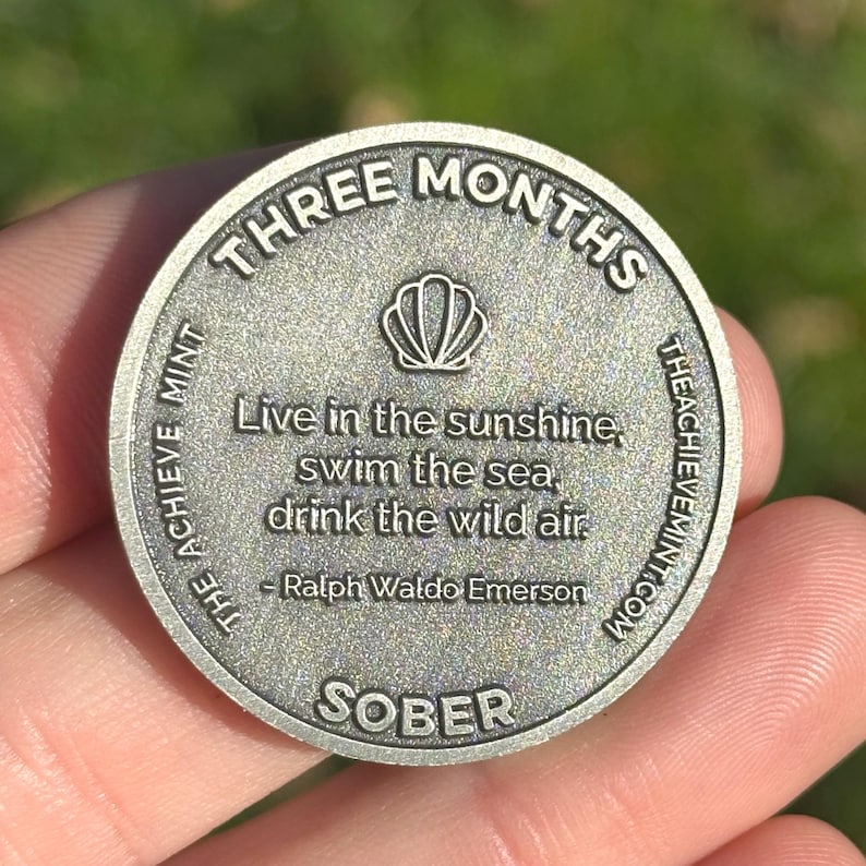 Three Months Sober Sobriety Coin - Etsy
