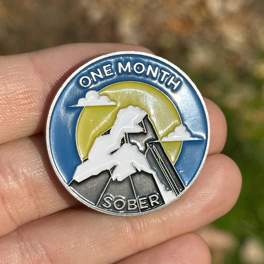 One Month Sober Sobriety Coin - Etsy