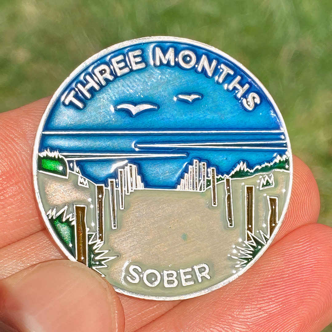 Three Months Sober Sobriety Coin - Etsy