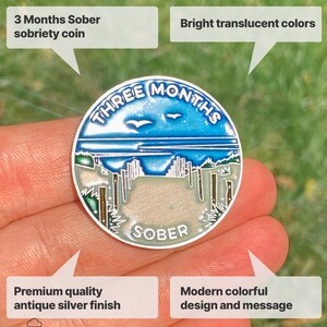 Three Months Sober Sobriety Coin - Etsy