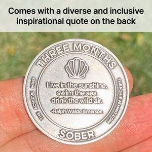 Three Months Sober Sobriety Coin - Etsy