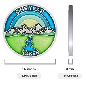 One Year Sober Sobriety Coin - Etsy