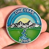 One Year Sober Sobriety Coin - 1 Year AA Medallion Token Prayer in ...